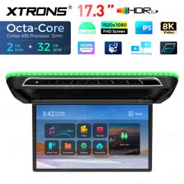 17.3 inch Electric Motorized Octa-core Android Car TV Flip Down Monitor ...