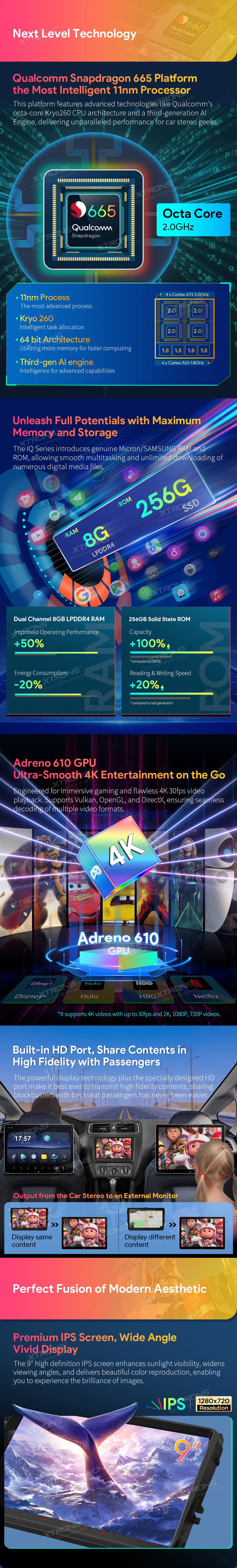 9 inch Qualcomm Snapdragon 665 AI Solution Android Octa-Core 8GB RAM + 256GB ROM Car Navigation ...