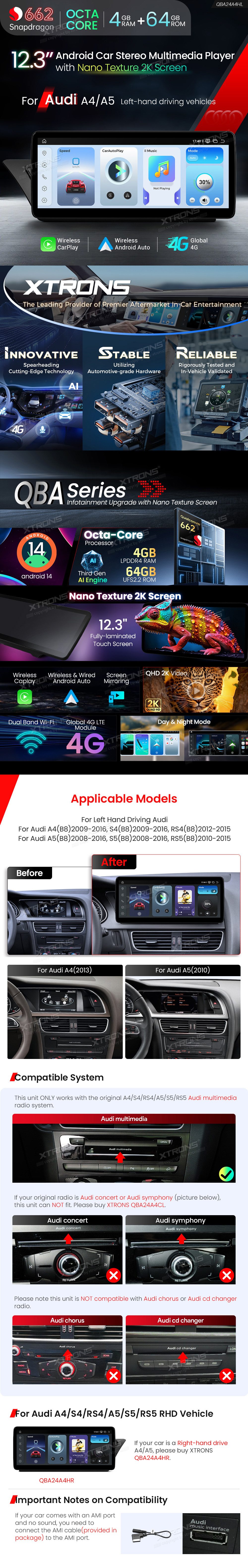 QBA24A4HL Car DVD Wholesalers